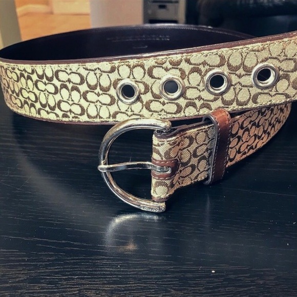 Coach | Accessories | Vintage Coach Monogram Signature Belt Unisex ...